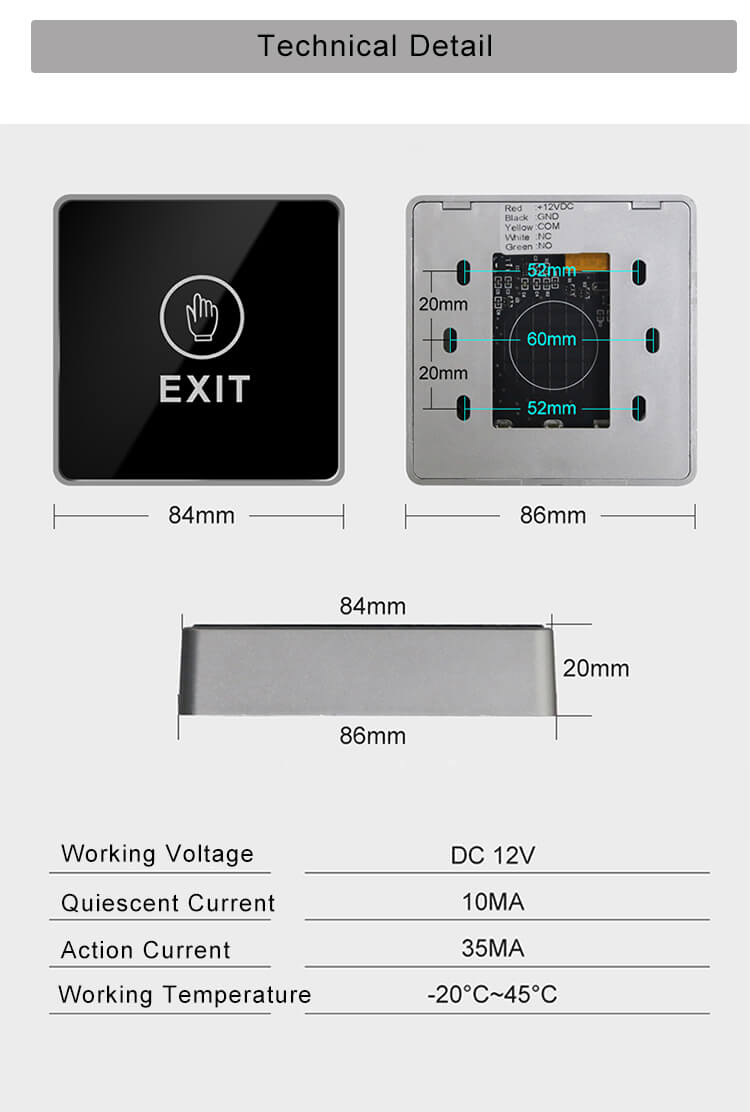LED Exit Button CSA-217 – Caesar Store